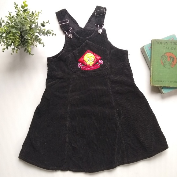 Warner Bros. | Dresses | Vintage Looney Tunes Tweety Black Overall ...